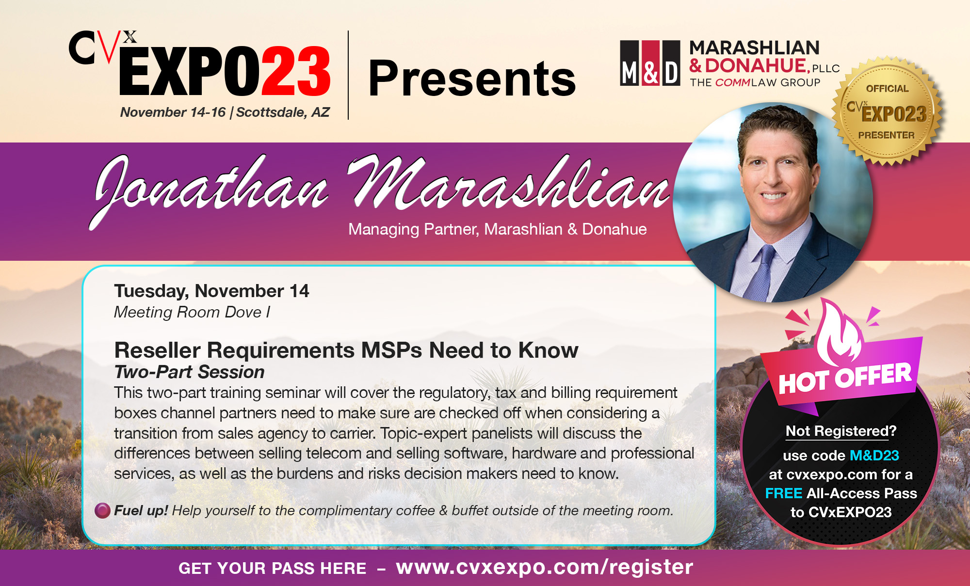 Join CommLaw's Managing Partner at the CVx EXPO23 in Scottsdale, AZ!